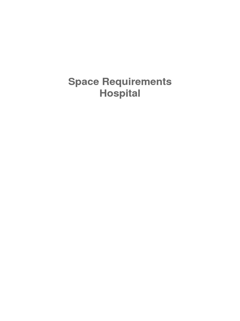 Hospital Space Requirements | PDF | Hospital | Toilet