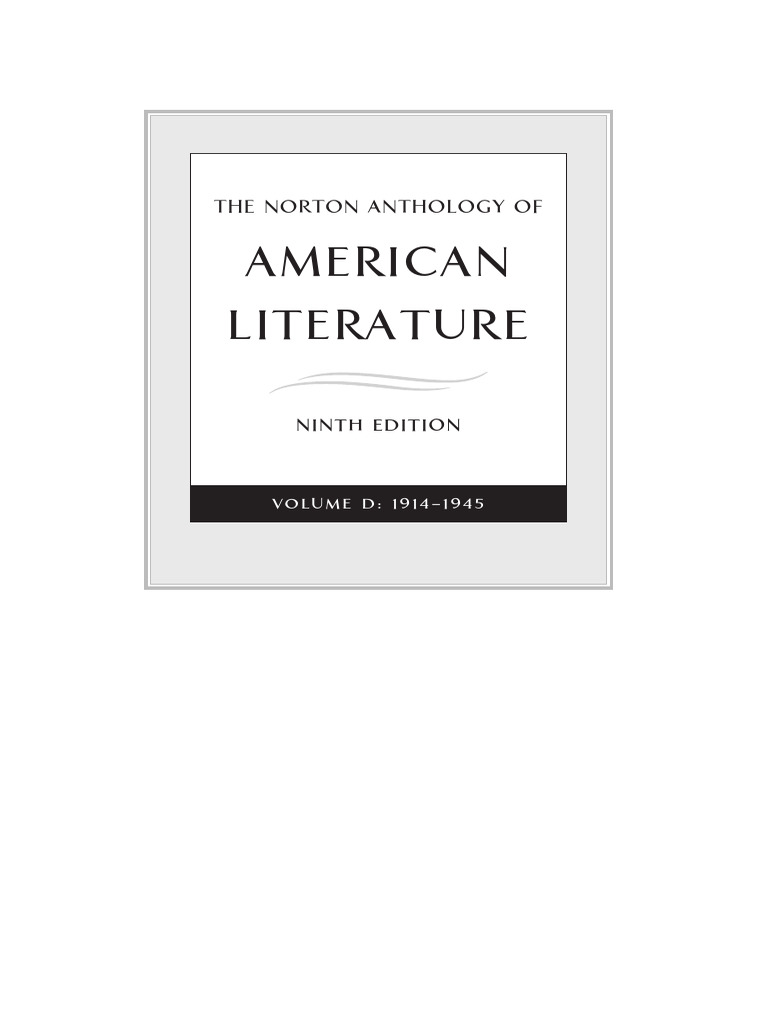 The Norton Anthology of American Literature 1914-45, Post 1945 | PDF ...