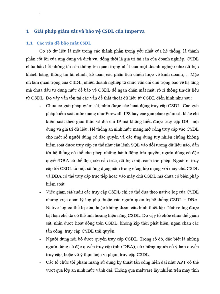 Imperva DB Security Solution Proposal - v2 | PDF