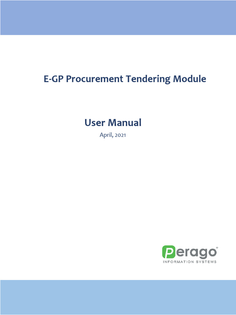 E-GP Training Manual Tendering V1.0 | PDF | Specification (Technical ...