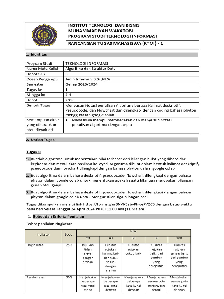 Tugas Flowchart Dan Google Colab | PDF