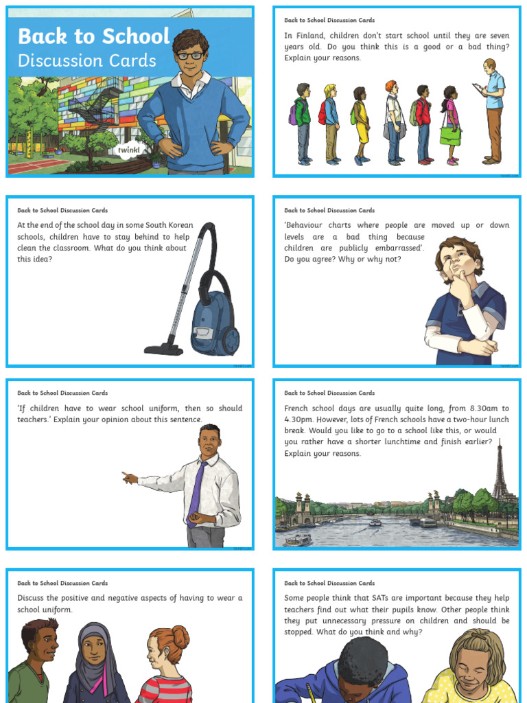 KS2 Back To School Discussion Cards | PDF | Homework