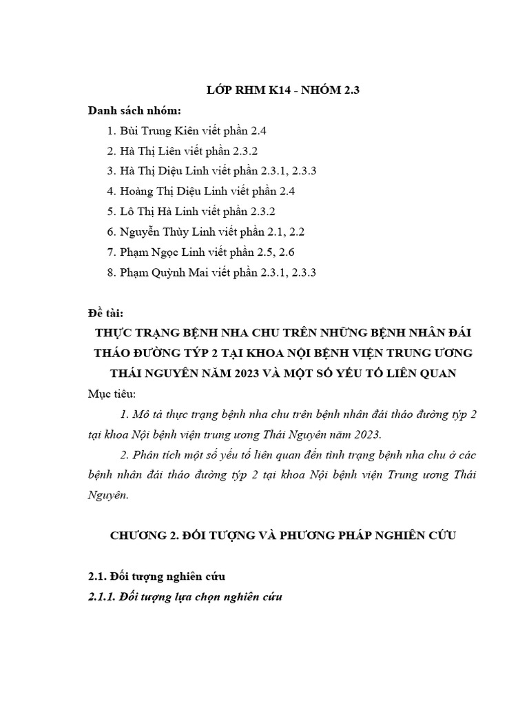 Nhóm 2.3 Đối Tượng Và PPNC | PDF