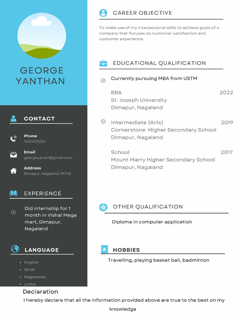 Black White Minimalist CV Resume George | PDF