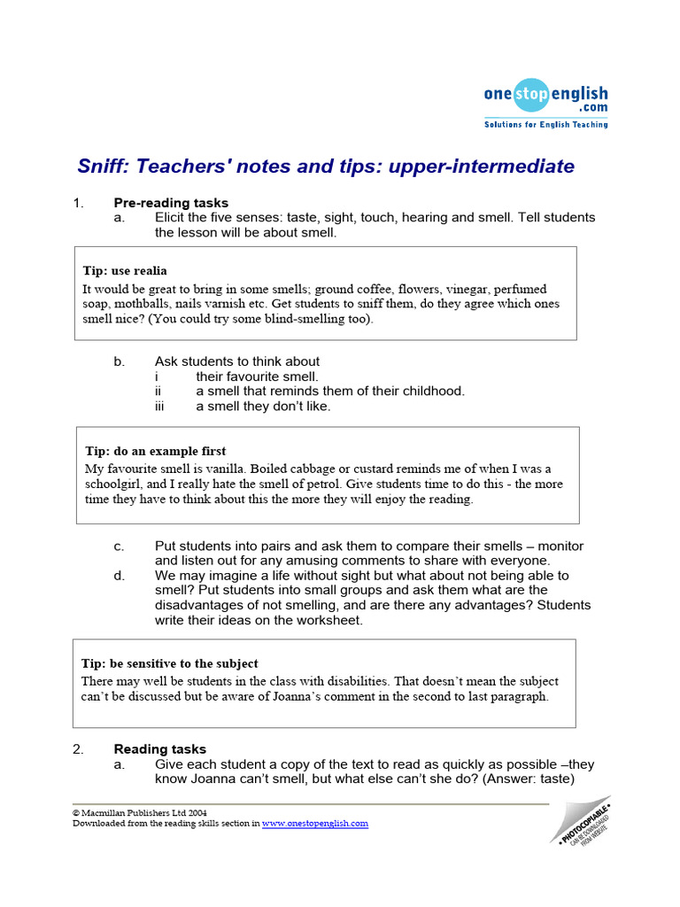 Sniff Notesup | Download Free PDF | Odor | Verb