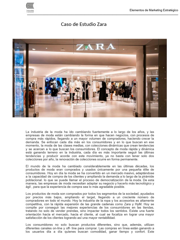 Caso de Estudio Zara | PDF | Moda | Marketing