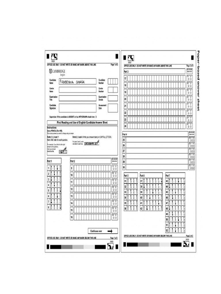 ANSWER SHEETS B2-2-3 | PDF