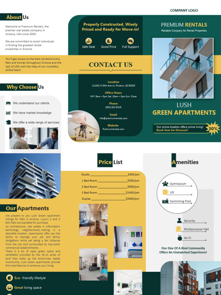 Rental Apartment Brochure Trifold | PDF | Apartment | Living Arrangements