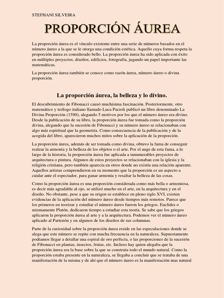 Proporción Áurea ACTIVIDAD-MANO-COMPAS | PDF | Belleza