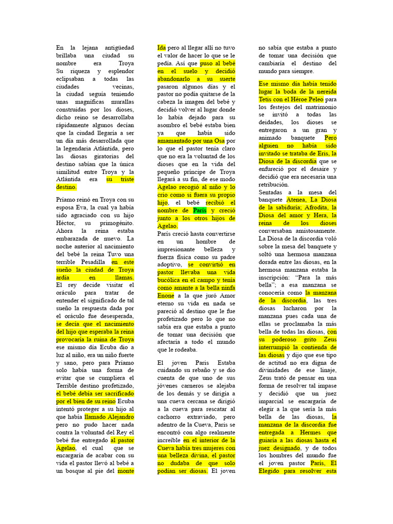 La Iliada-Resumen | PDF | Helena de Troya | París (mitología)