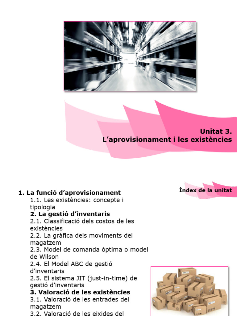Presentacio - U3.L'aprovisionament I Les Existències. | PDF