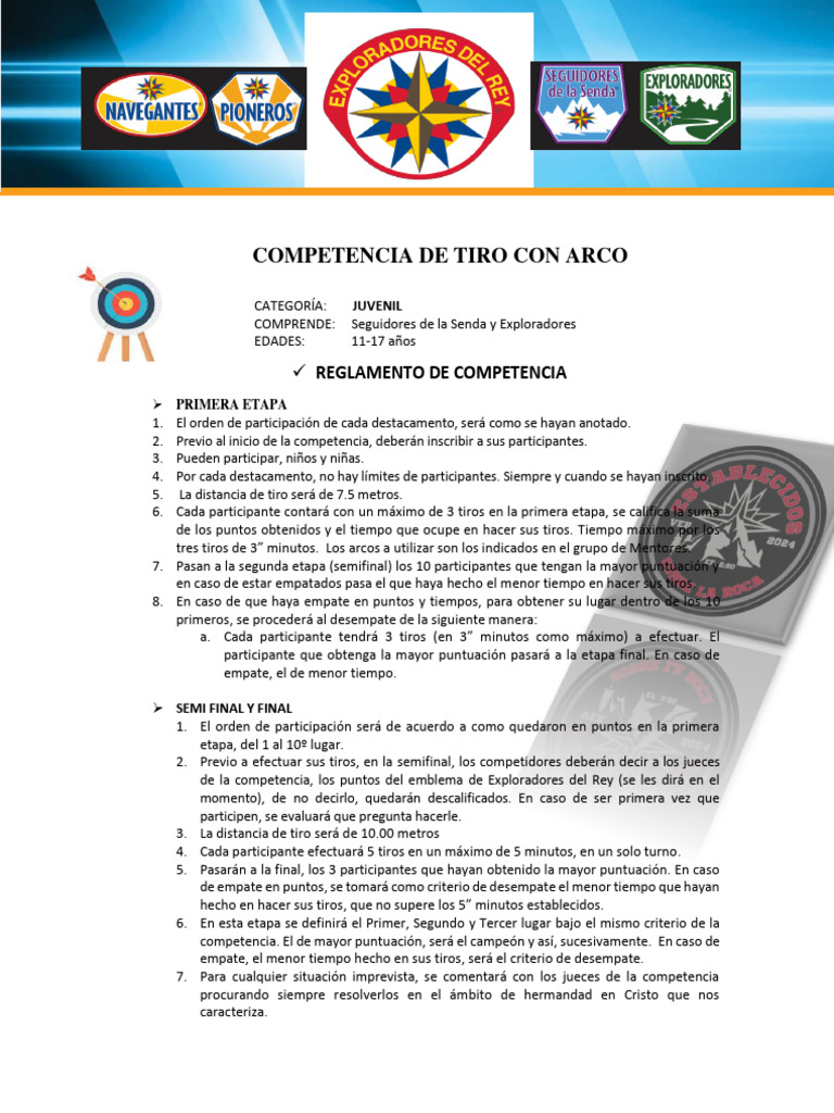 Reglamento Tiro Con Arco JUVENIL2 | PDF