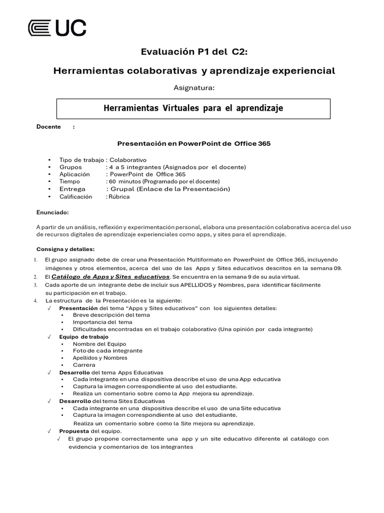 Consigna de La Evaluación P1 Del C2 | PDF | Informática | Aprendizaje