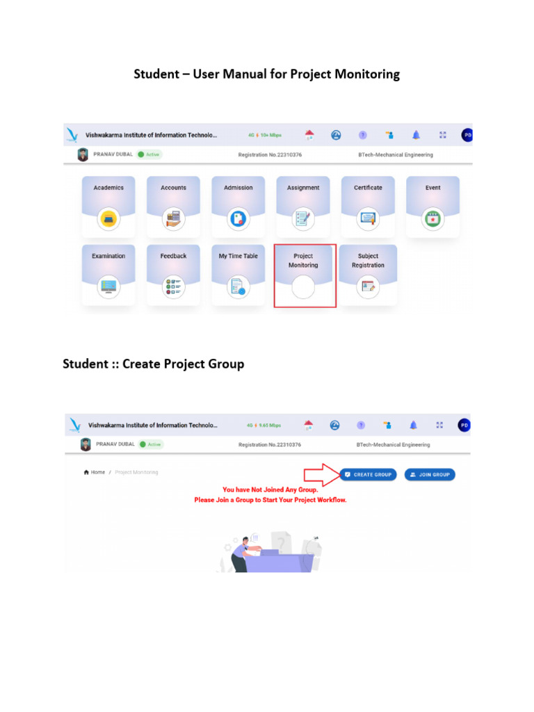 Student-User-Manual-Project-Monitoring | PDF | Icon (Computing ...