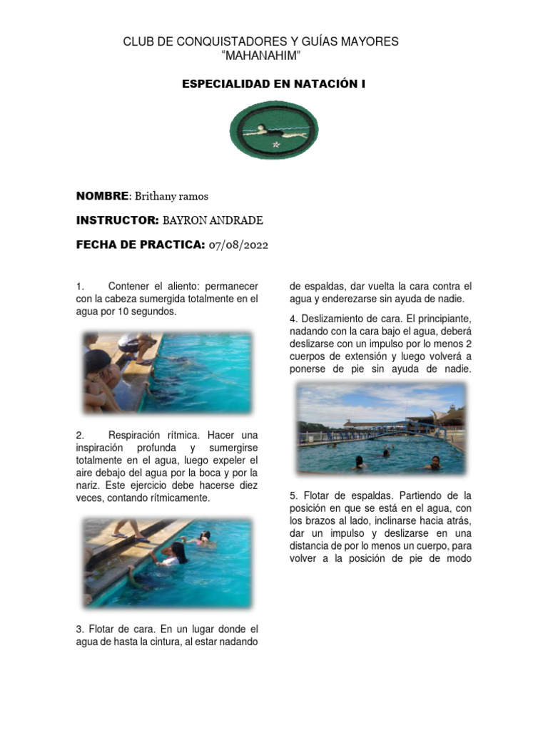 Especialidad en Natación I | Descargar gratis PDF | Nadando | Agua