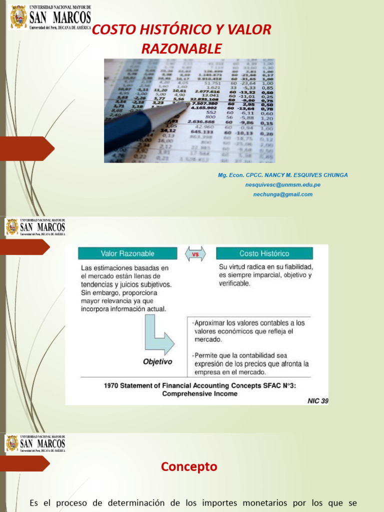Costo Historico y Valor Razonable | PDF | normas internacionales de ...