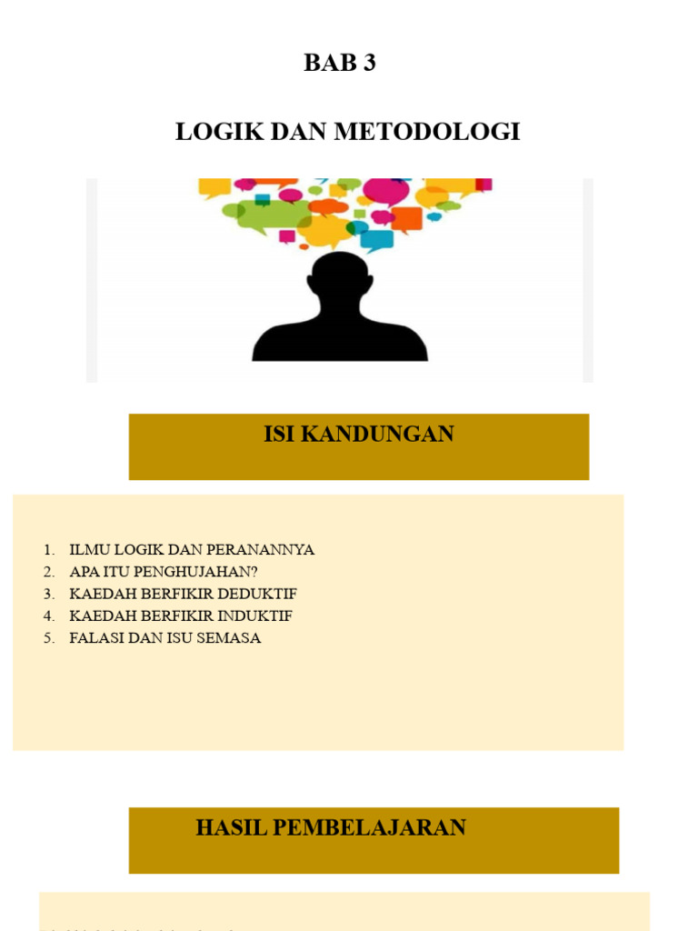 Bab 3 Logik, Metodologi Falasi | PDF