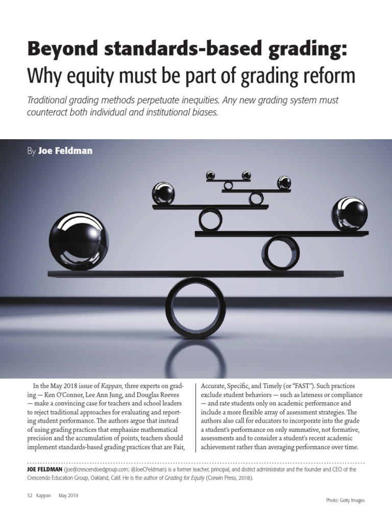 Feldman (2019) - Beyond Standards-Based Grading - Why Equity Must Be Part of Grading Reform ...