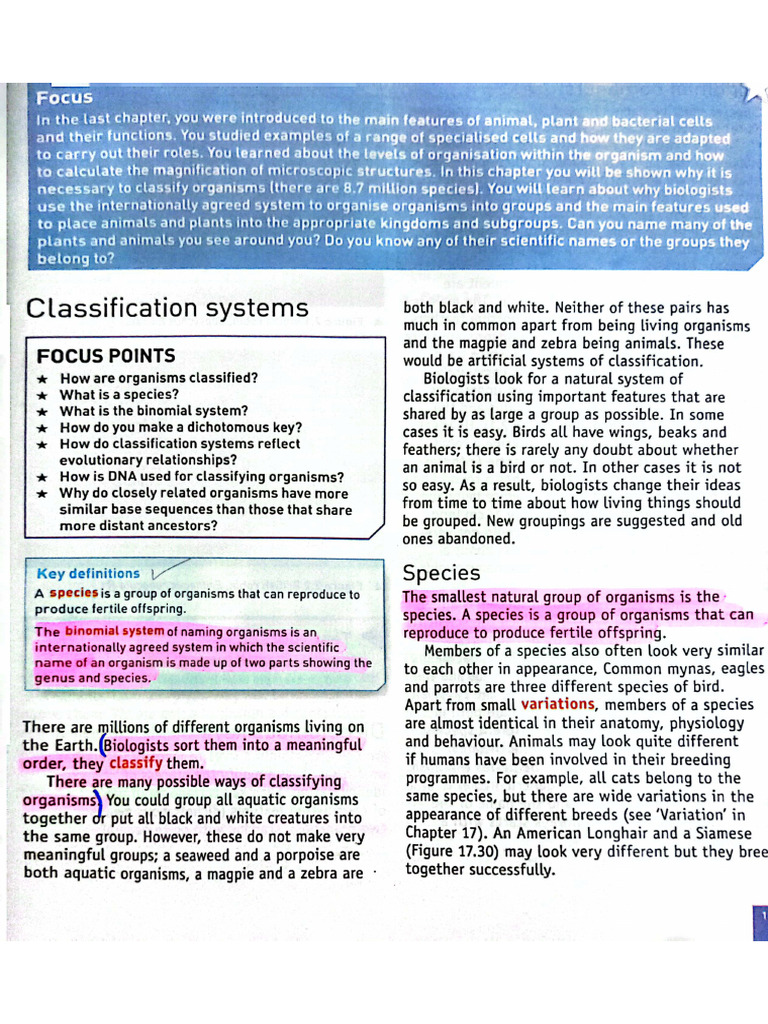Biology Classification Pdf