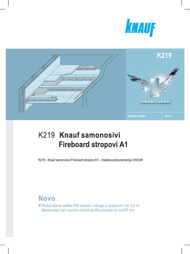 K219 Fireboard Samonosivi Stropovi F90 - Knauf | PDF