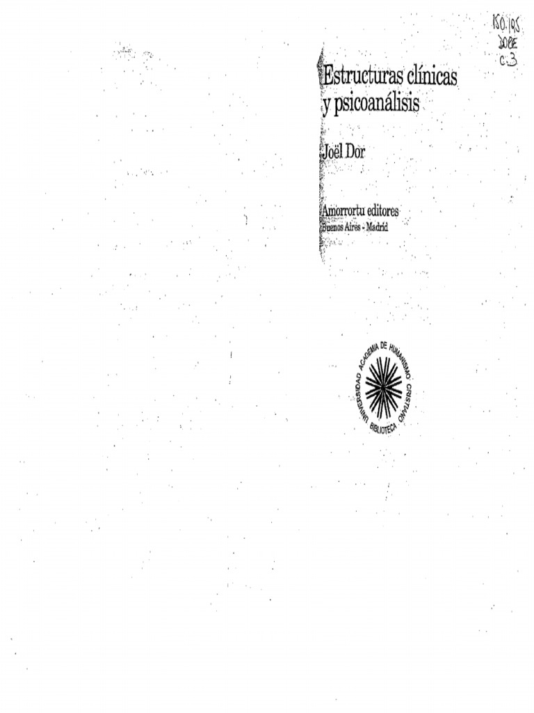 Estructuras Clinicas y Psicoanalisis Joel Dor | PDF