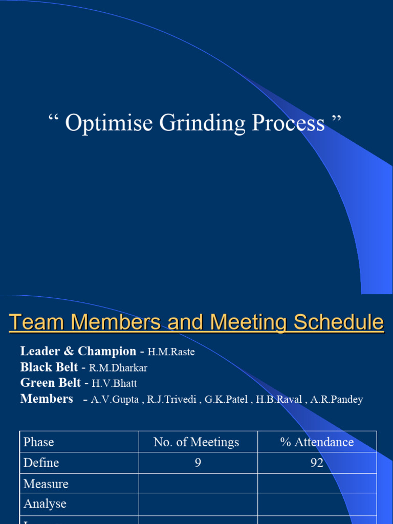 6 Sigma Grinding Presentation - Measure | PDF | Grinding (Abrasive ...