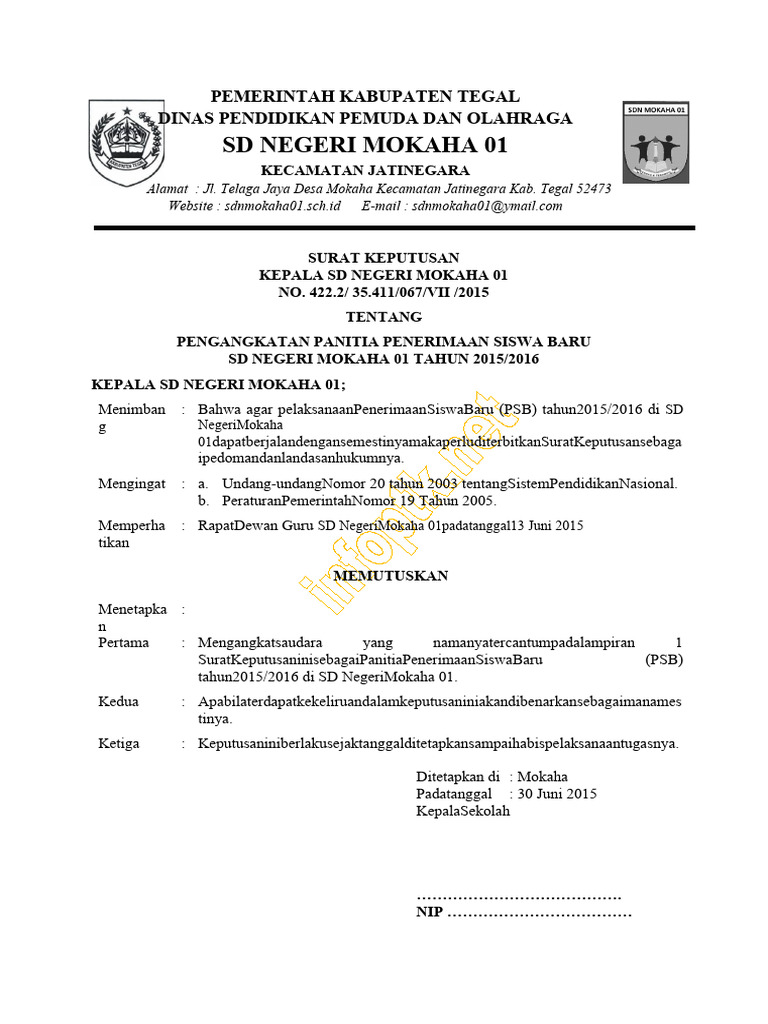 SK Panitia PSB 2015 | PDF