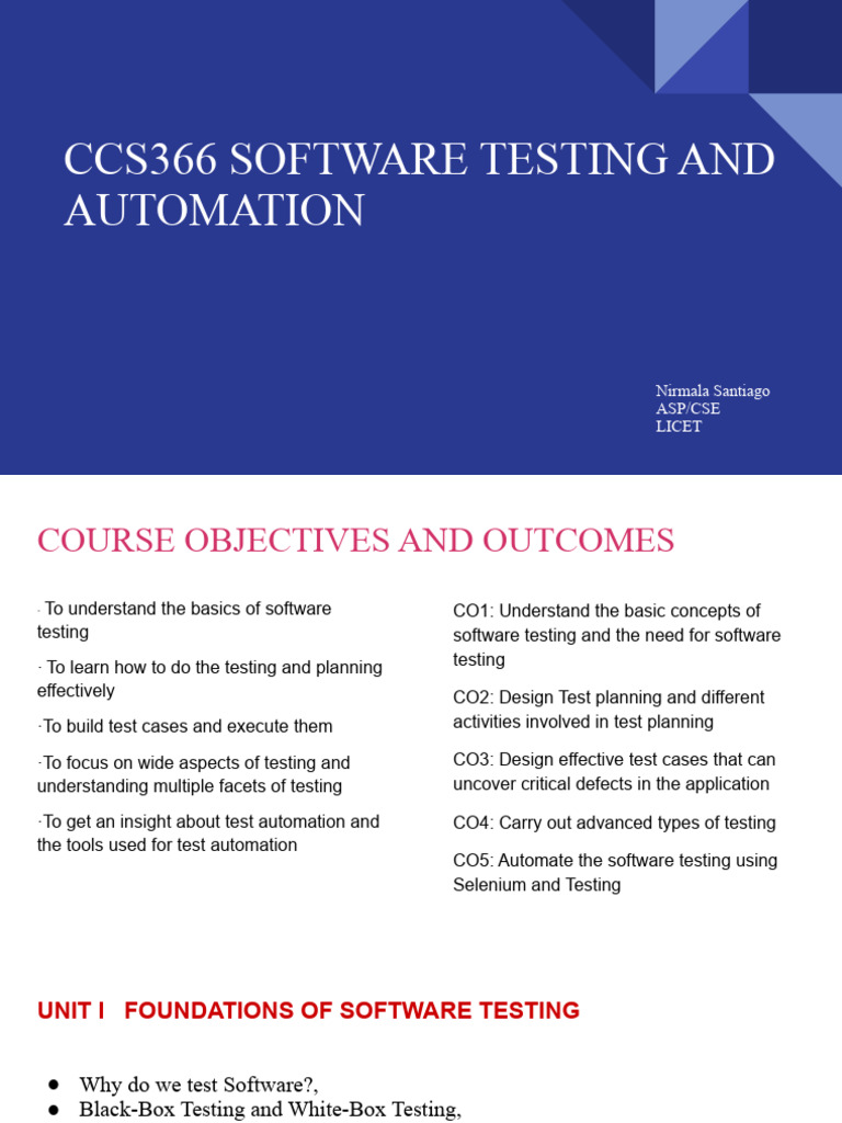 Sta Unit01 Pdf Software Testing Software Bug 5908