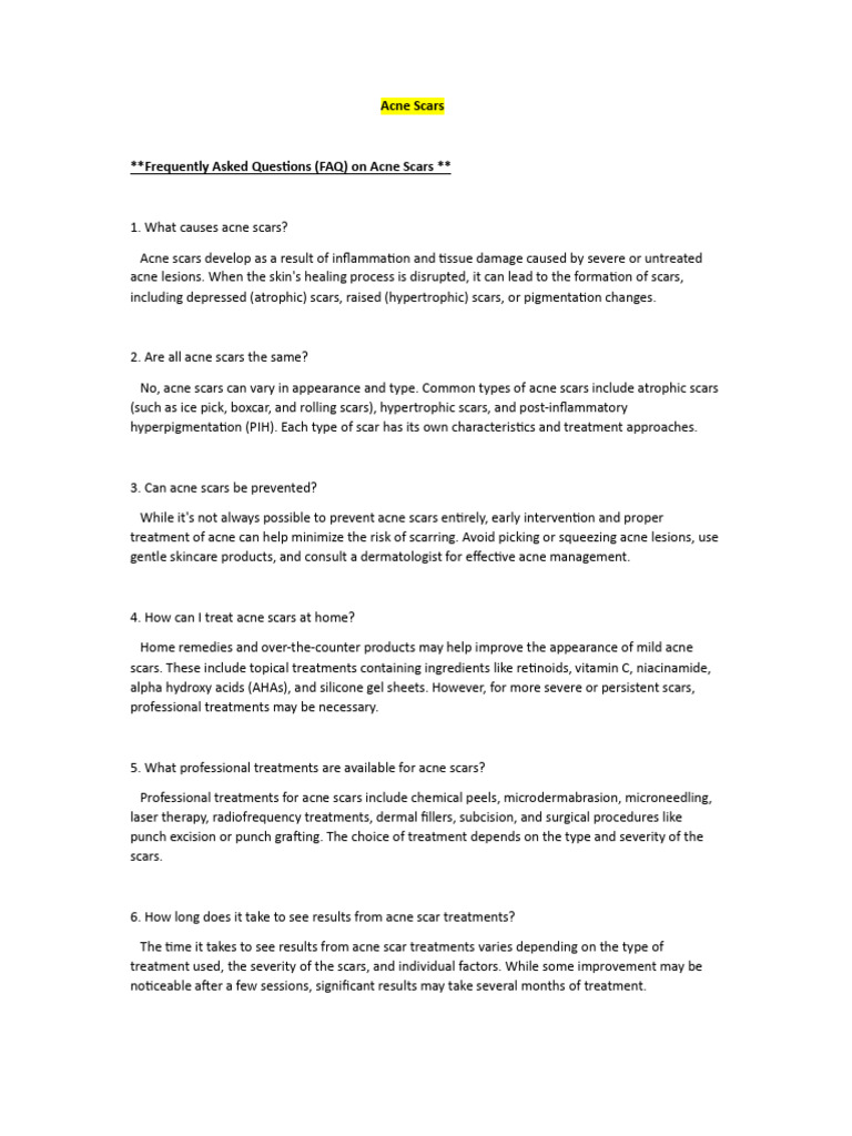 acne scars | PDF | Scar | Pimple