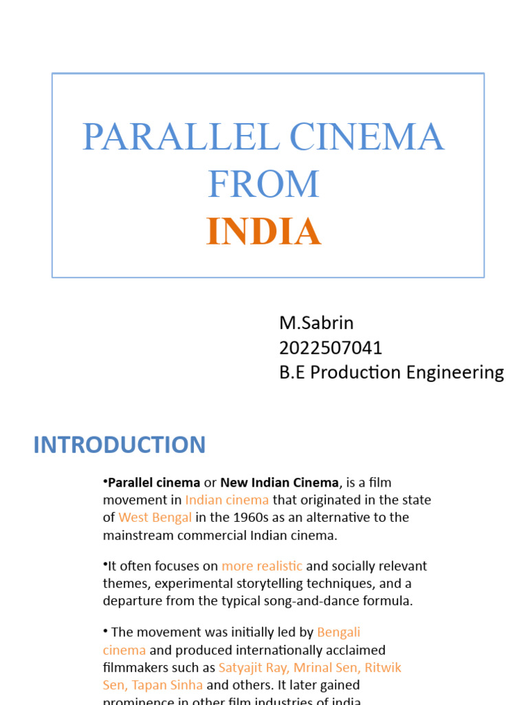 Overview of Parallel Cinema in India | PDF | Cinema | Cinema Of India