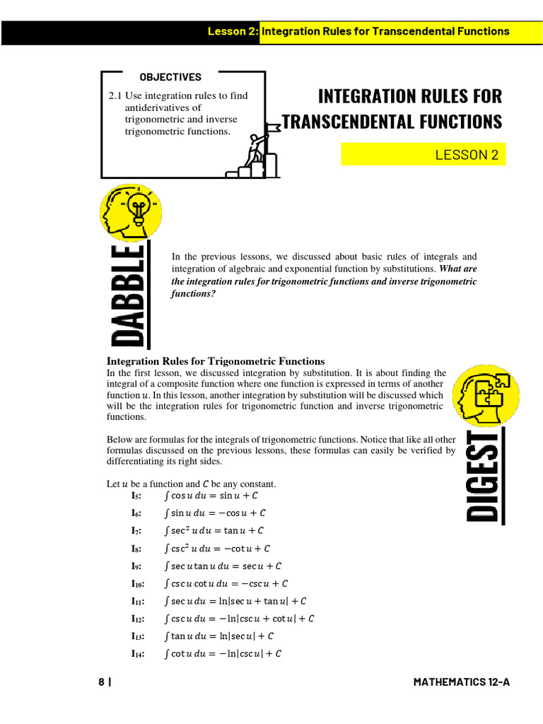Trigonometric Integration Rules Explained | PDF | Trigonometric ...