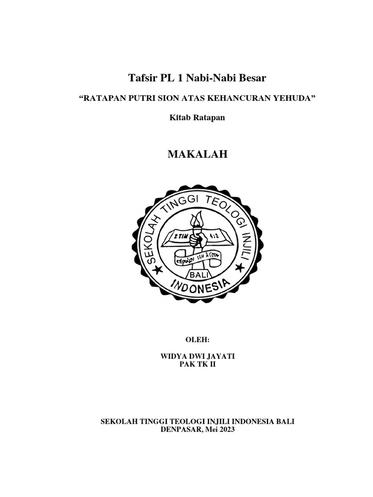 Makalah Kitab Ratapan | PDF