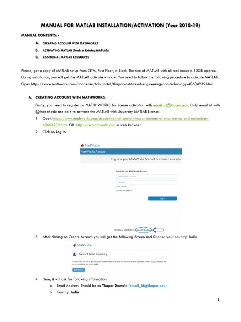 MATLAB Installation and Activation Guide | PDF | Matlab | Password
