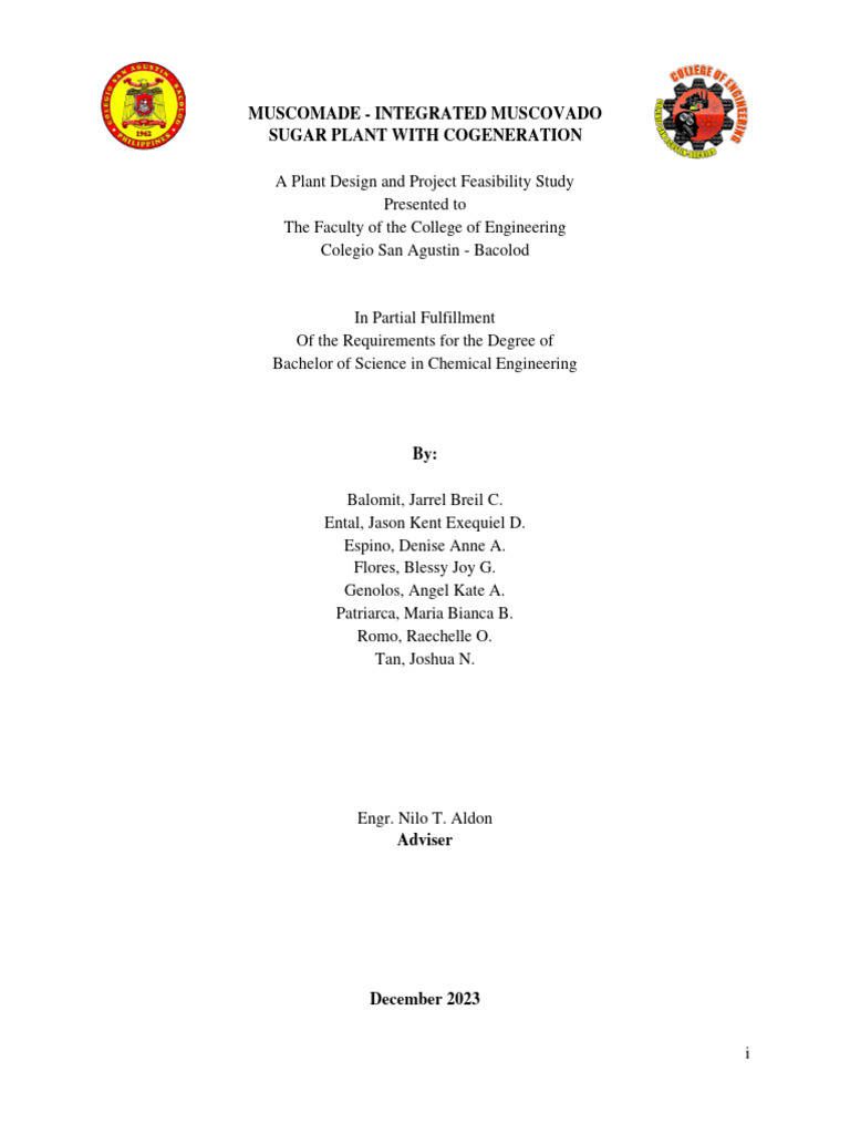 Muscomade Integrated Muscovado Plant With Cogeneration Final Paper ...
