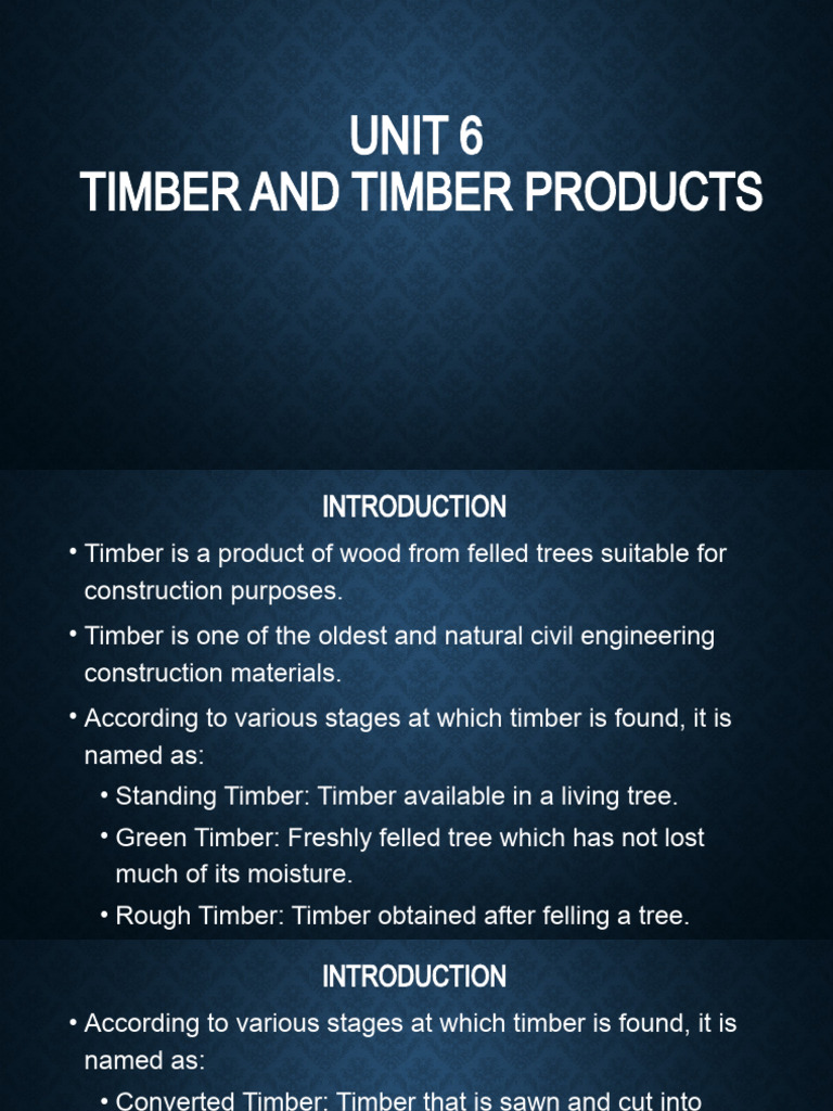 Unit 6 Timber | PDF | Lumber | Wood