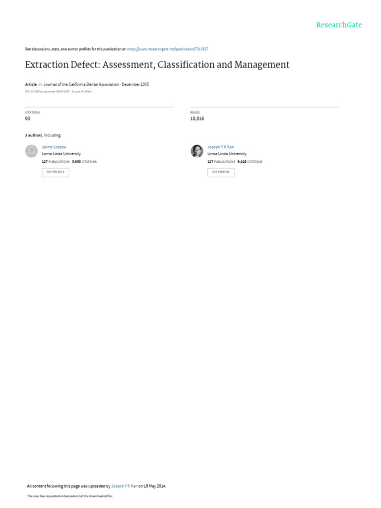 Dental Extraction Defect Management | PDF | Dental Implant | Periodontology