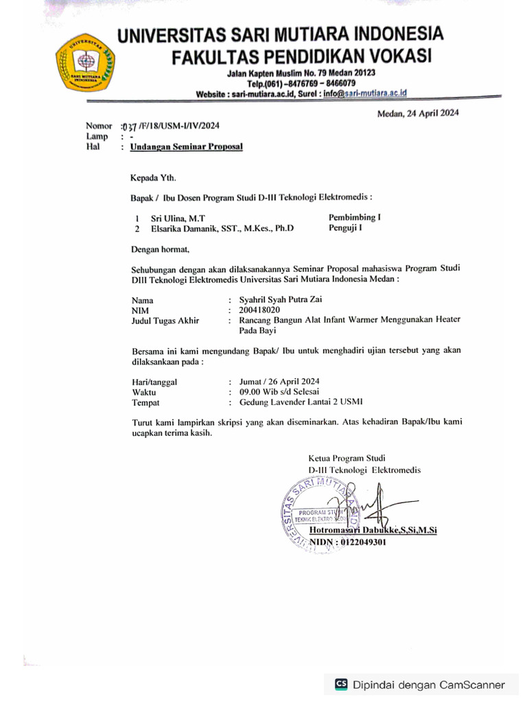 UNDANGAN SEMINAR PROPOSAL(2) | PDF