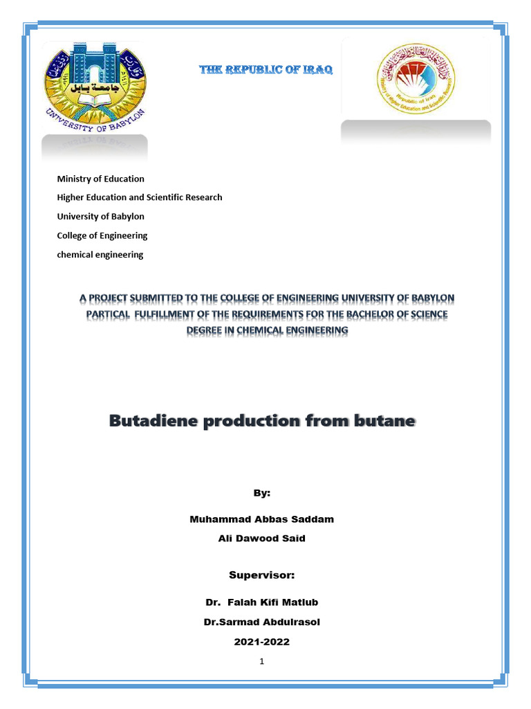 Butadiene Production from Butane Process | PDF | Chemical Process ...