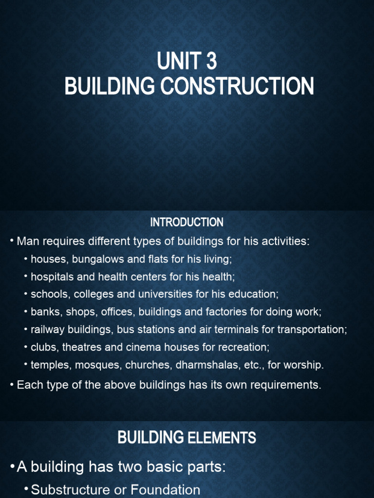 Unit 3 Building Construction | PDF | Concrete | Masonry