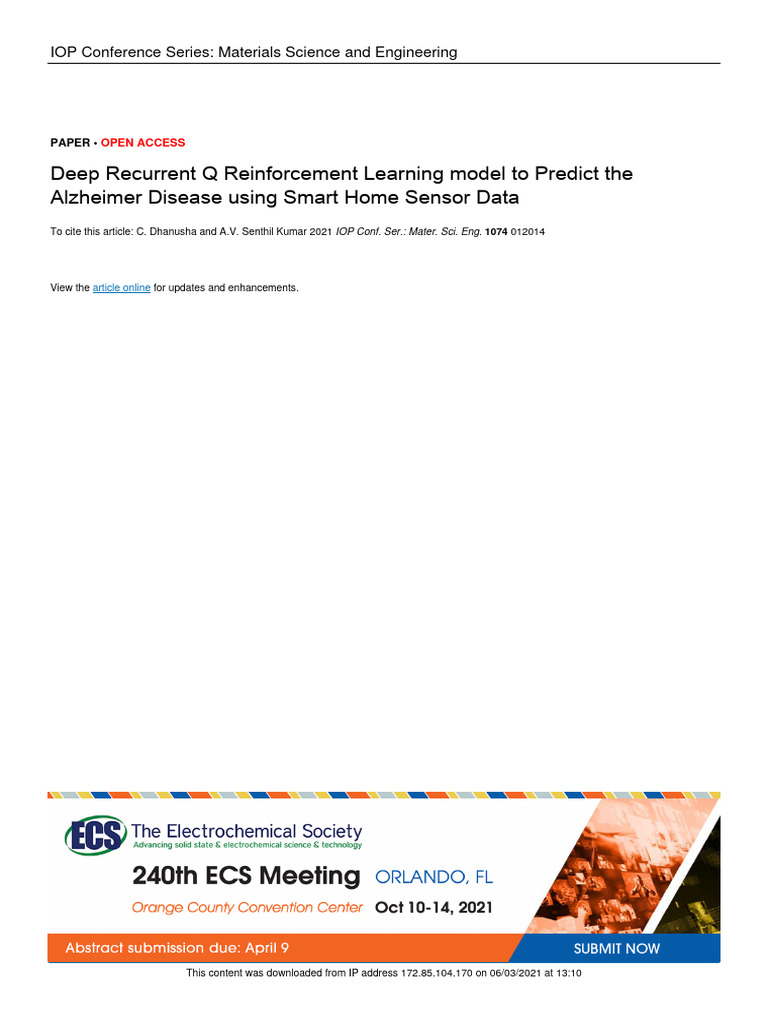 Deep Recurrent Q Reinforcement Learning Model To P | PDF | Deep ...