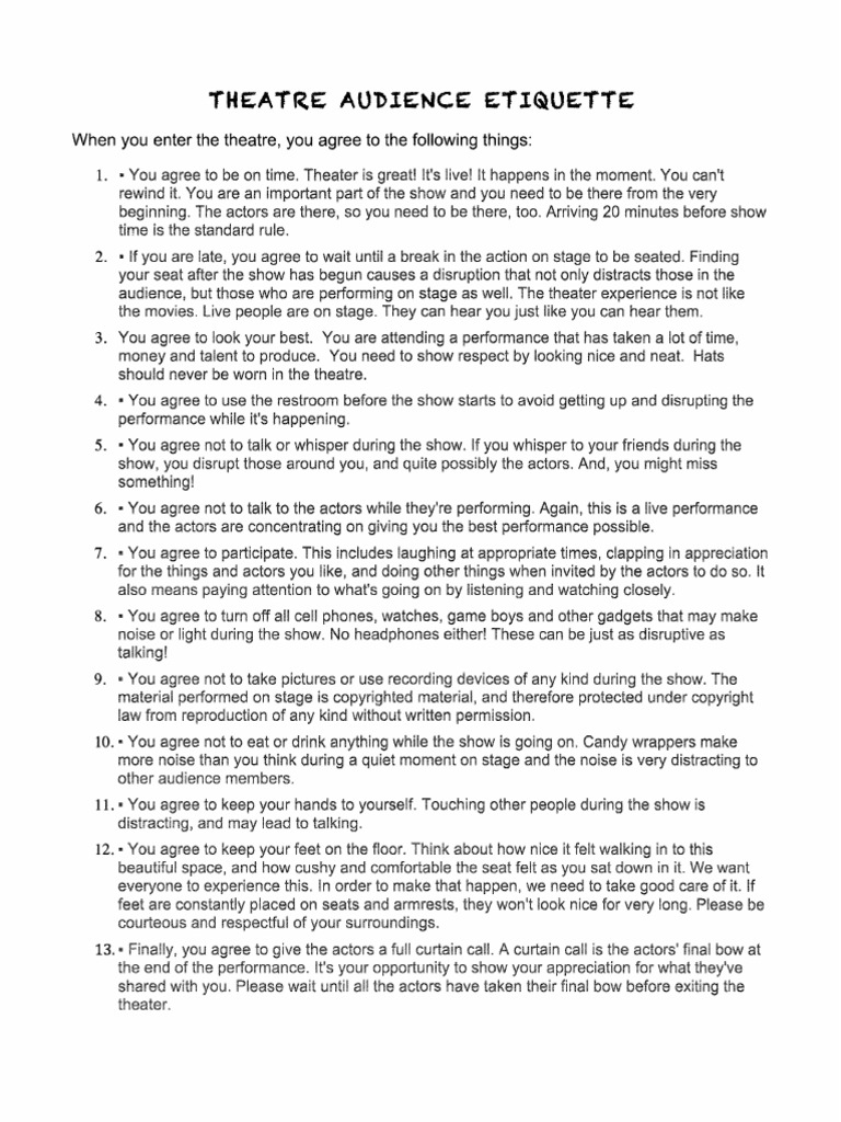 Audience Etiquette | PDF