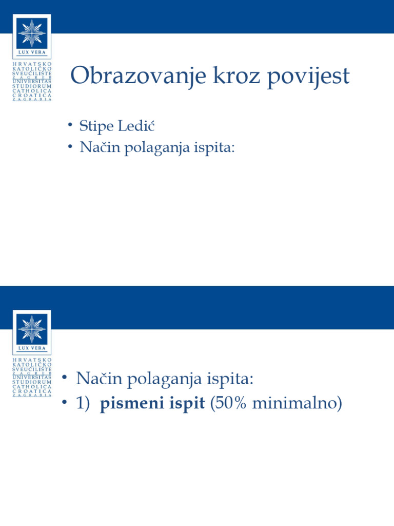 Obrazovanje Kroz Povijest 1 | PDF