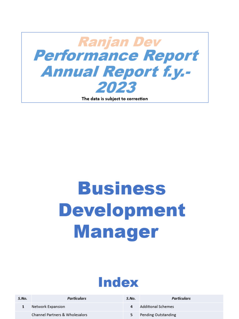 Ranjan Dev Performance Report | PDF