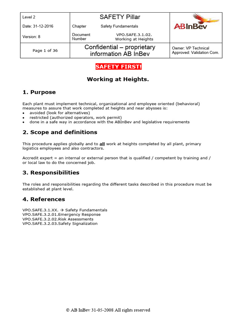 Working at Heights Safety Guidelines | PDF | Scaffolding | Ladder