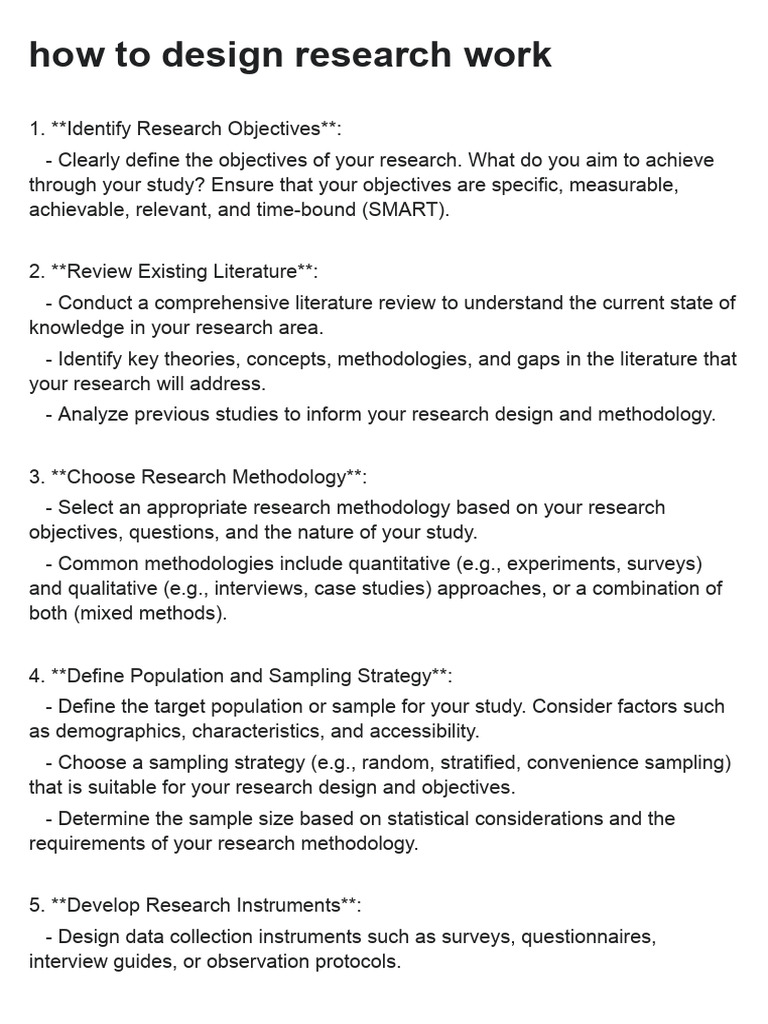 How To Design Research Work | PDF | Data Analysis | Methodology