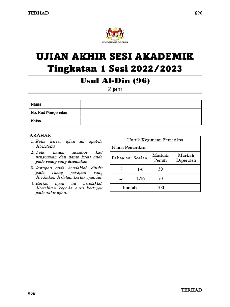 Usul Ting 1 | PDF