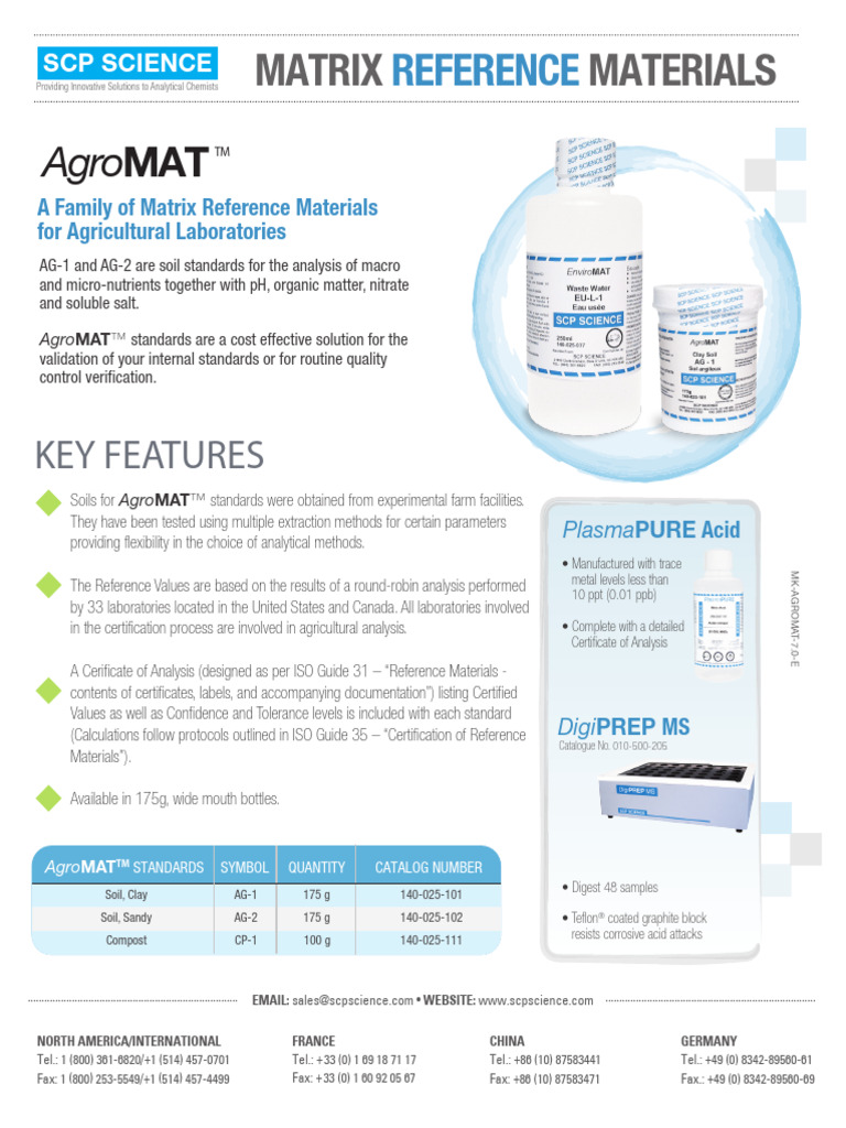 AgroMAT Sandy Soil (AG-2) | PDF | Soil | Chemical Compounds