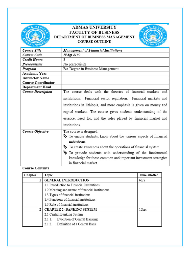 Management of Financial Institutions | PDF | Banks | Central Banks