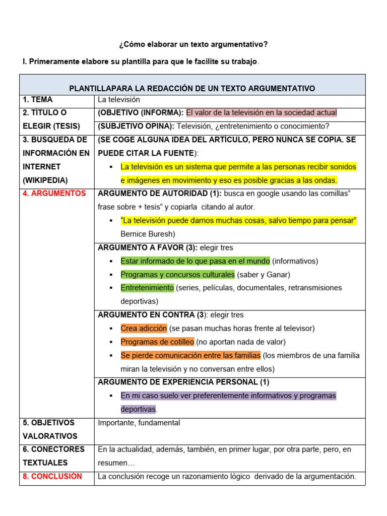 Actividad Texto Argumentativo | PDF