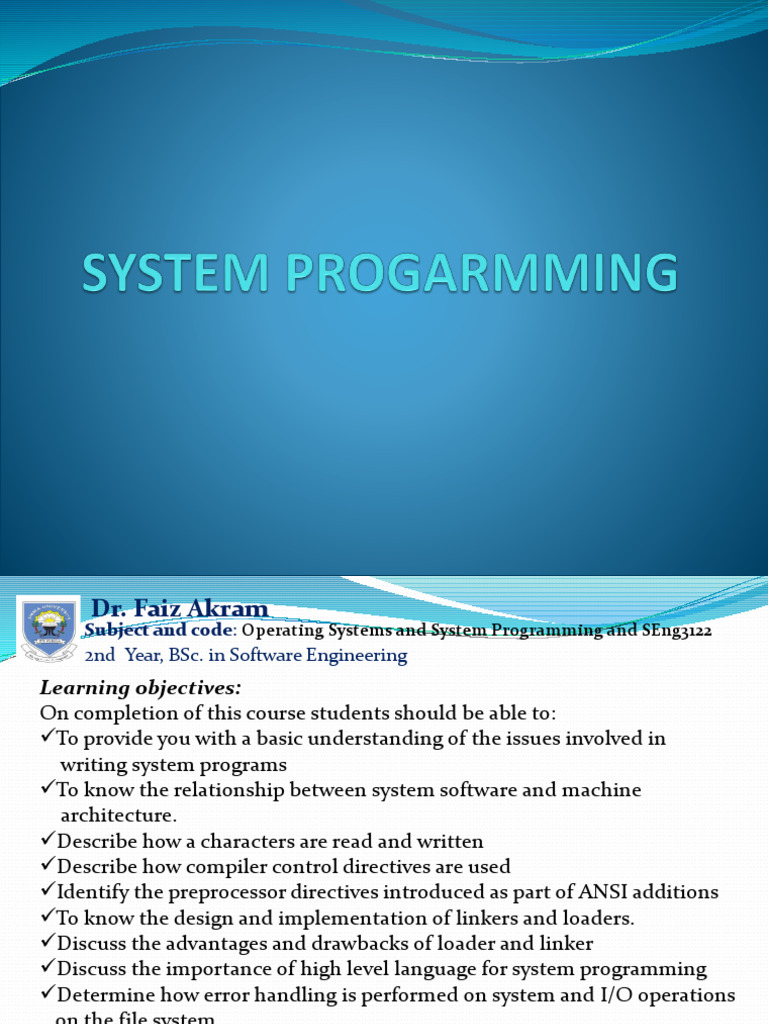 1-Ch-System Progarmming | PDF | Programming | Computer Program
